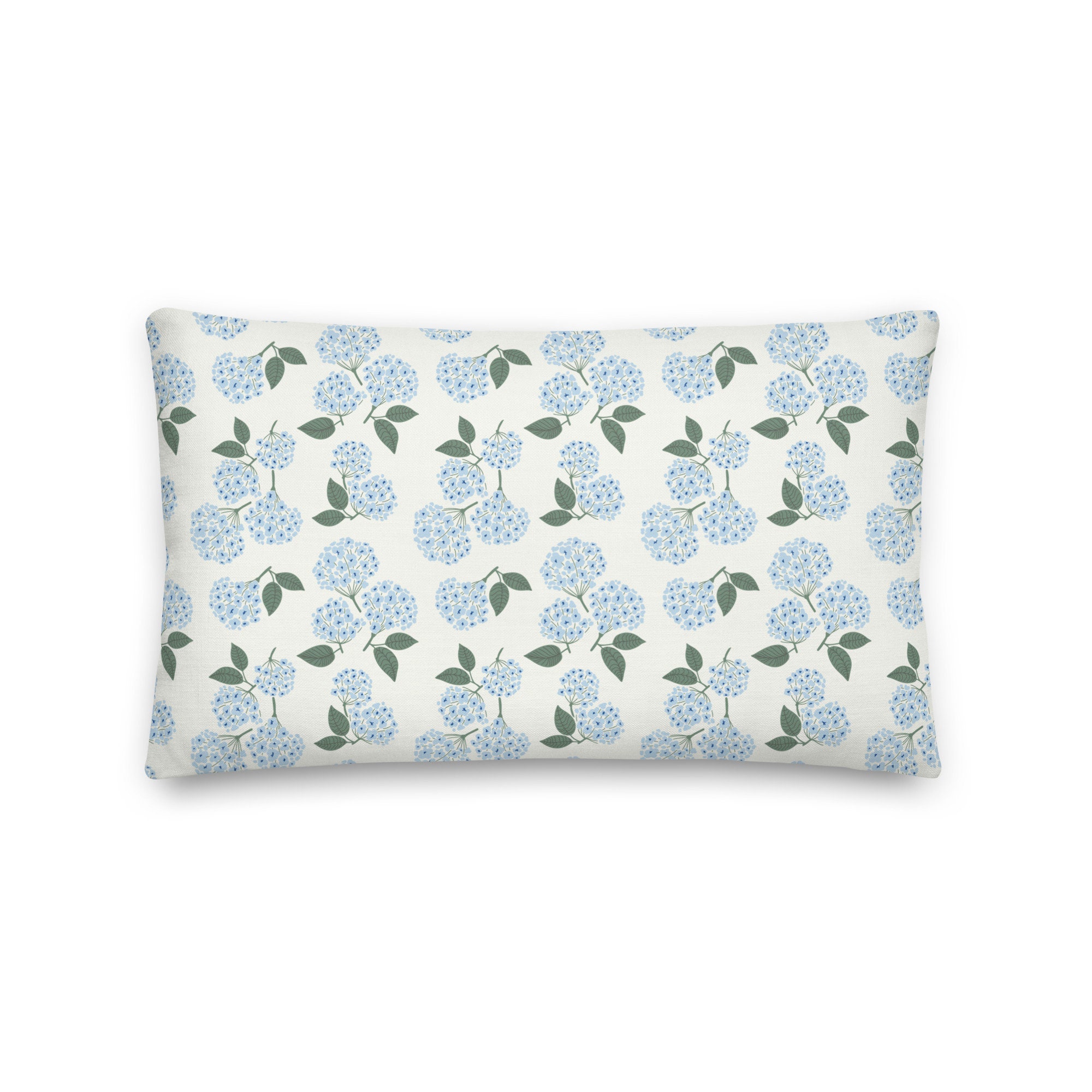 Blue Hydrangea Throw Pillow Boho Floral Pillow Cover Grandmillennial ...