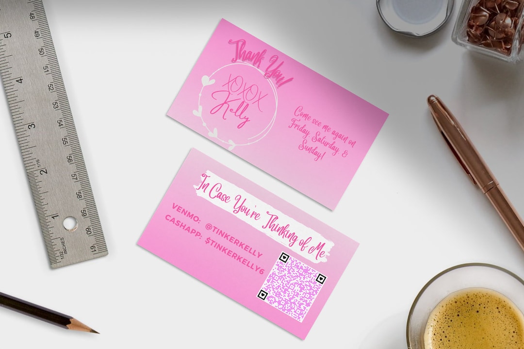 Custom Server Tip Cards - Cute Cards to Give to Guests With Epay Info ...