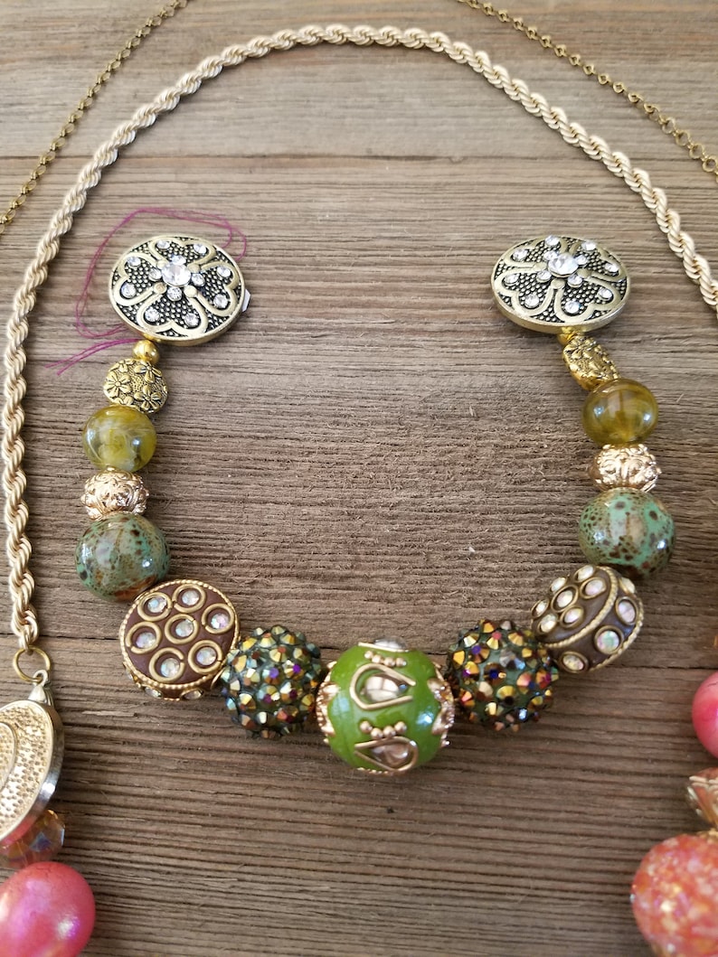 Convertible Beaded Necklaces -- Silver - Etsy