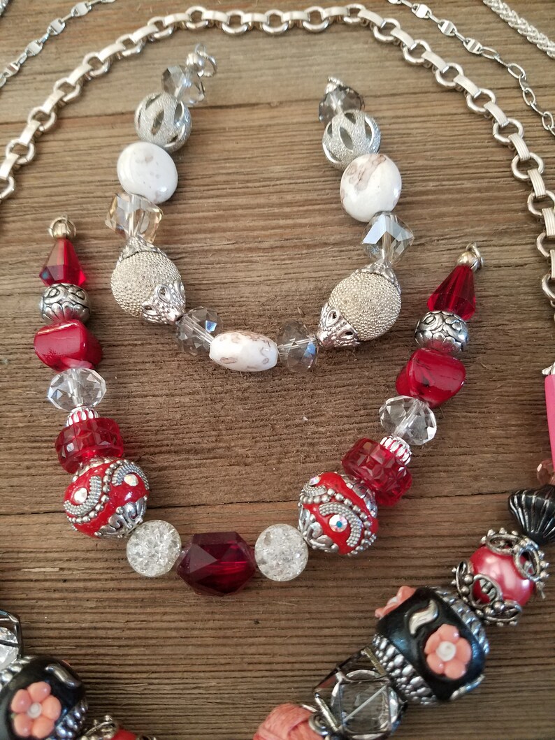 Convertible Beaded Necklaces -- Silver - Etsy