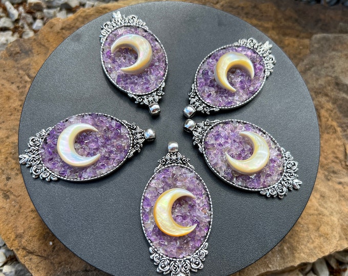 Amethyst Necklace, Amethyst Pendant, Unique Amethyst Pendant, Healing ...