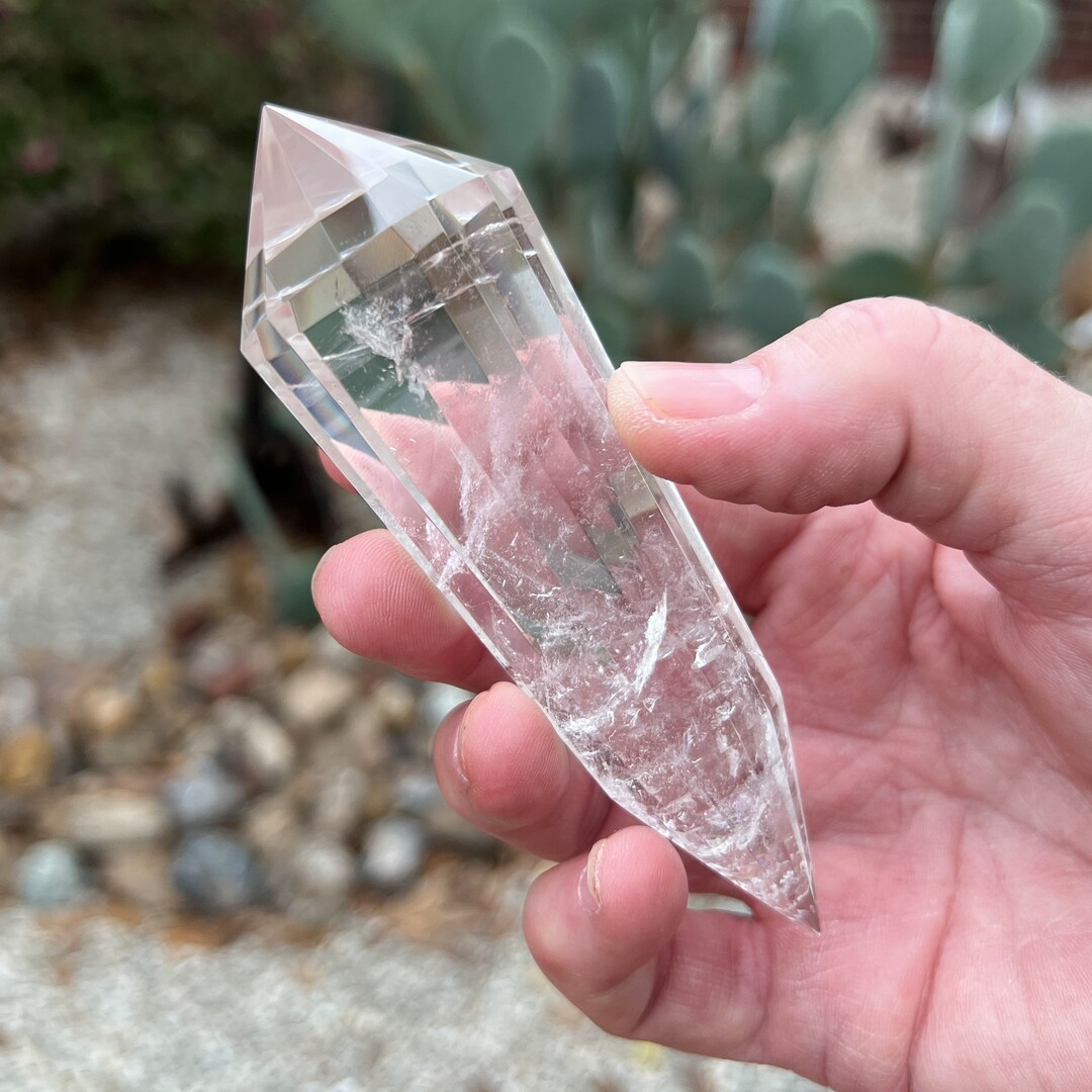 DT 12-sided 'vogel Cut' Devic Temple, Natural Clear Quartz Crystal, 4.4 ...