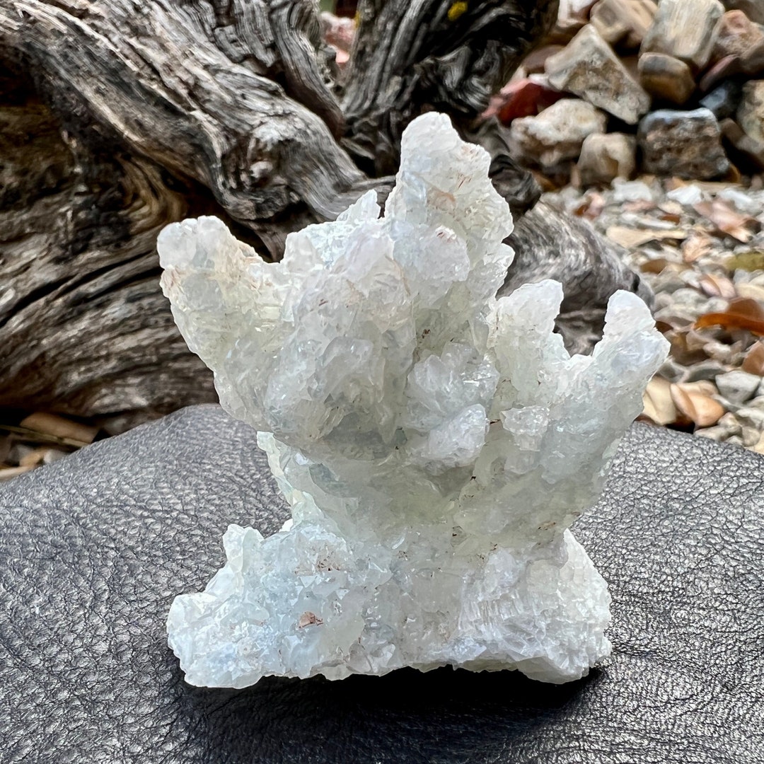 Natural Silver Blue and White Aragonite Aka Cave Calcite Cluster ...