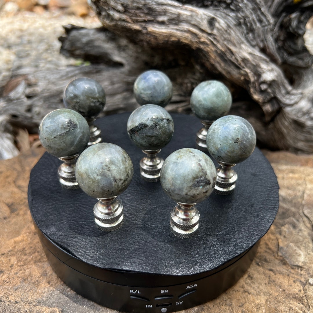 Unique Hand Crafted Labradorite Gemstone Sphere Lamp Finial Finials ...