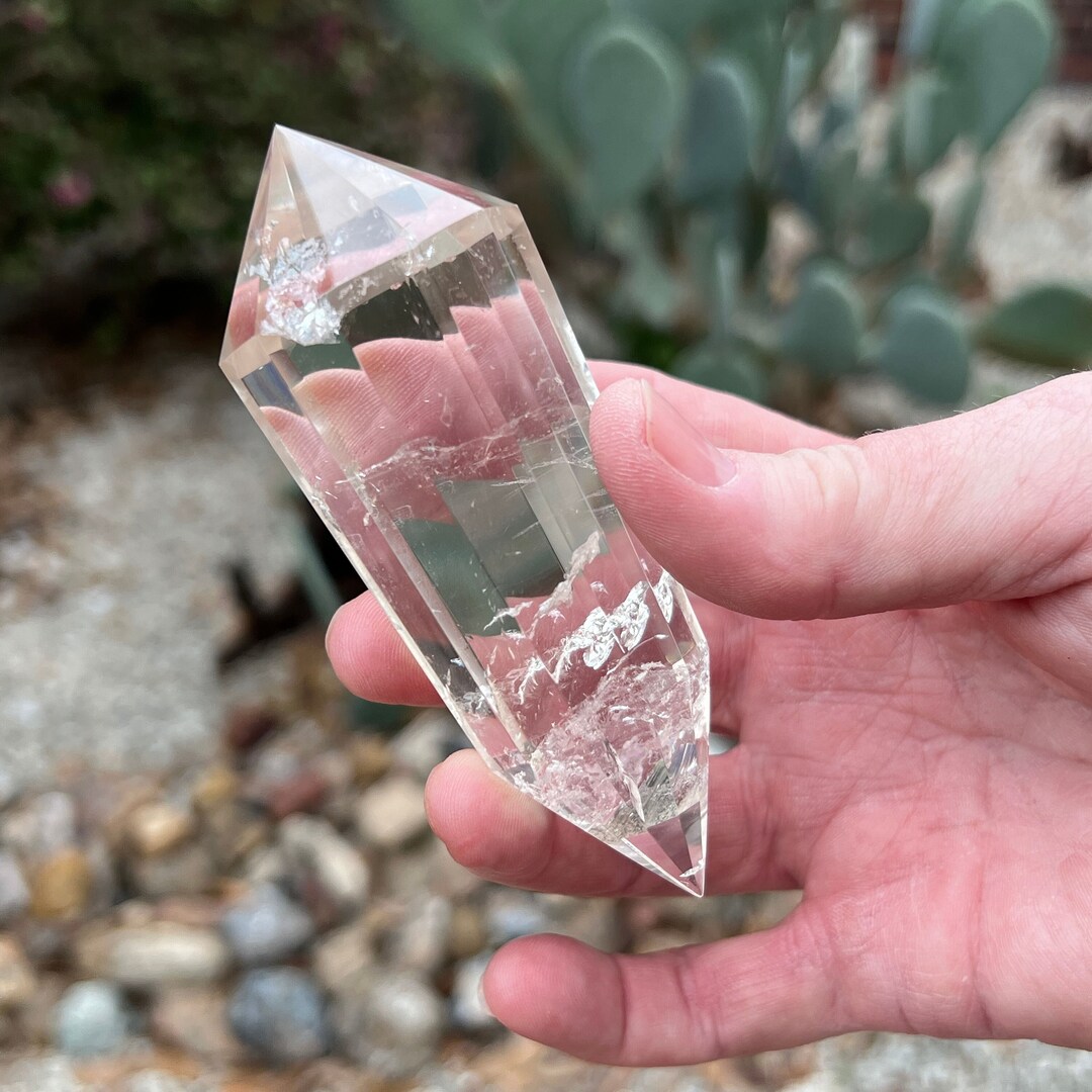 DT 12-sided 'vogel Cut' Devic Temple, Natural Clear Quartz Crystal, 3.7 ...