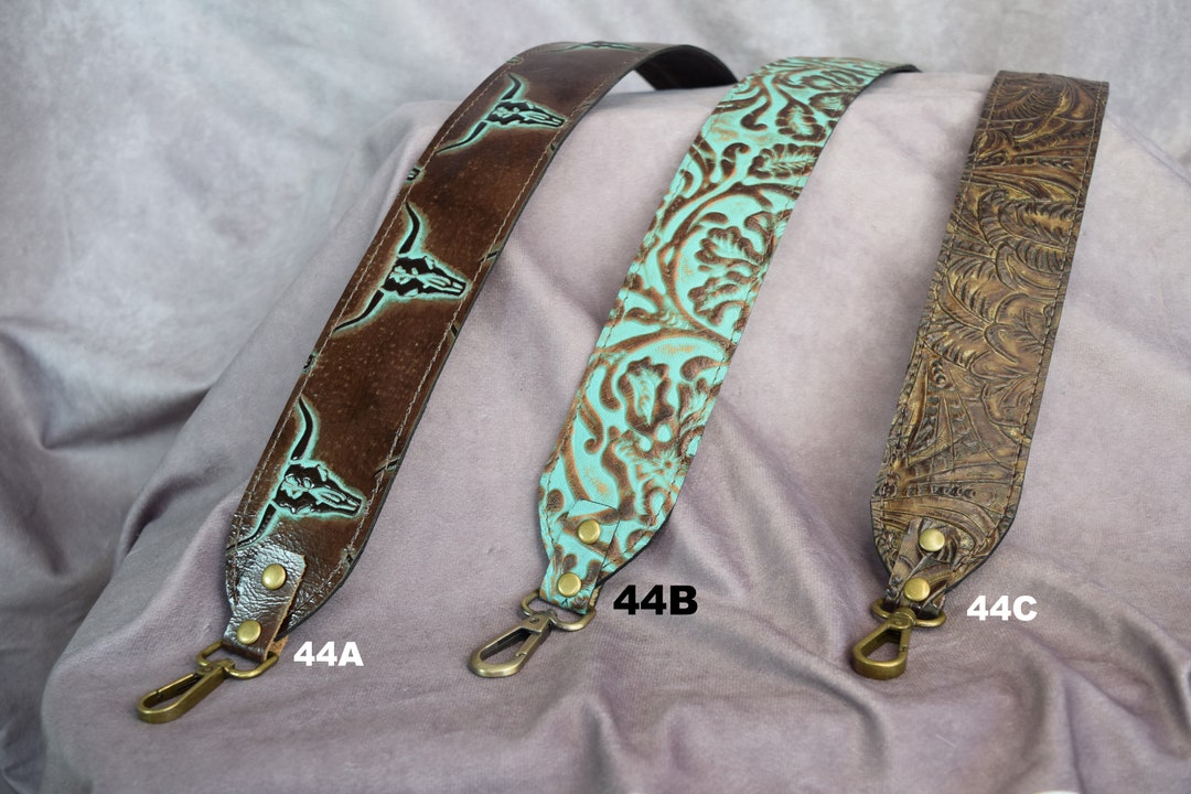 2-inch Wide Leather Strap/embossed Genuine Cowhide Leather Replacement ...