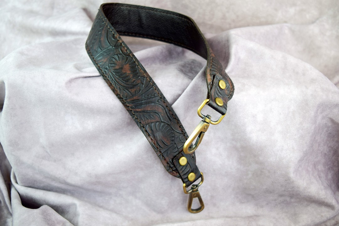 Mahogany Chestnut Brown Western Floral Embossed Genuine Cowhide Leather ...