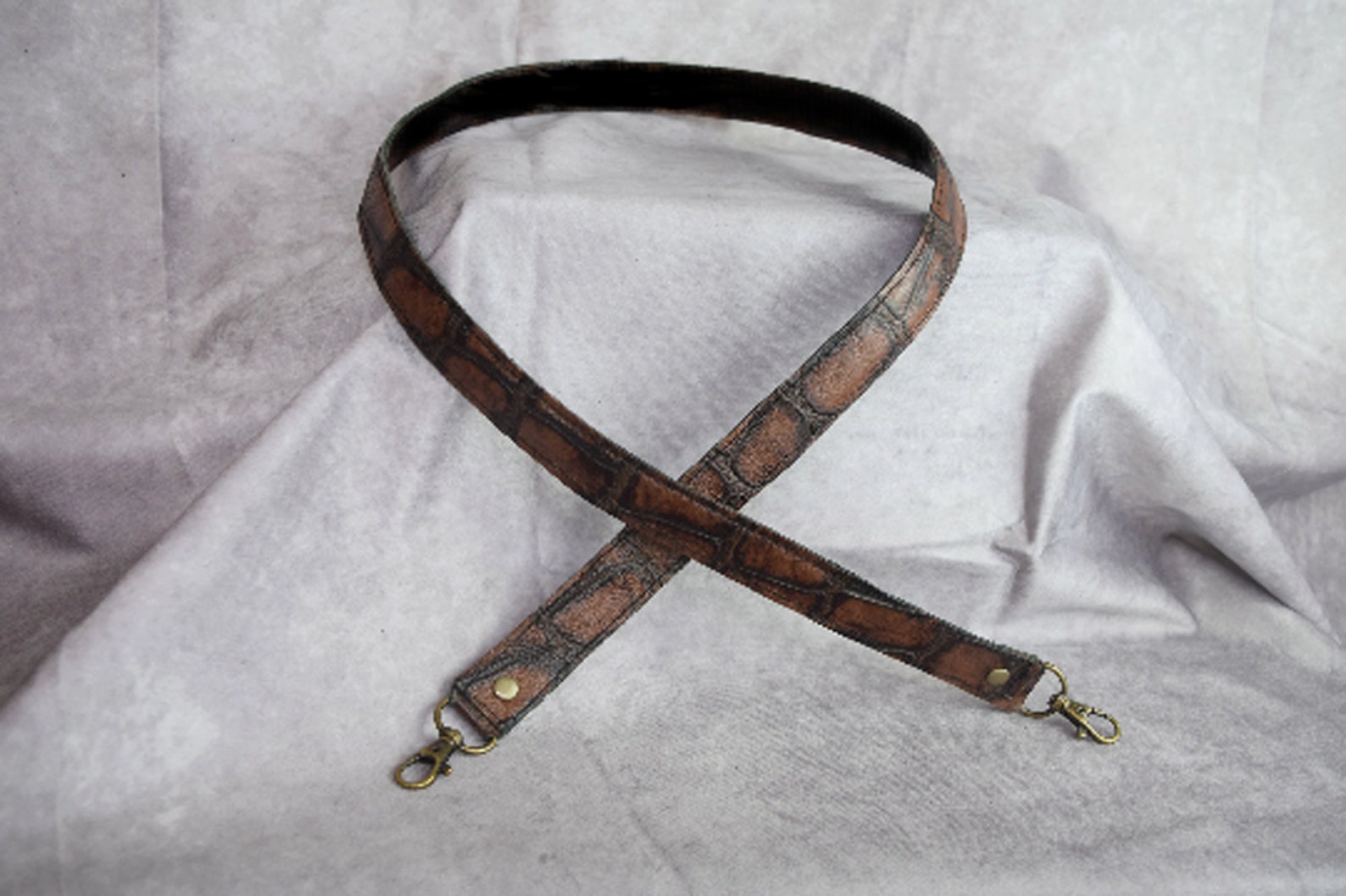 Leather Replacement Strap/dark Blue Pebble and Smooth Striped Embossed ...