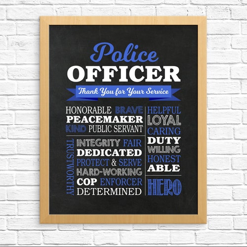 Police Officer Gift Printable Police Officer Chalkboard Sign | Etsy