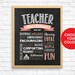 Teacher Sign - Teacher Chalkboard Sign - Teacher Gift - Teacher ...