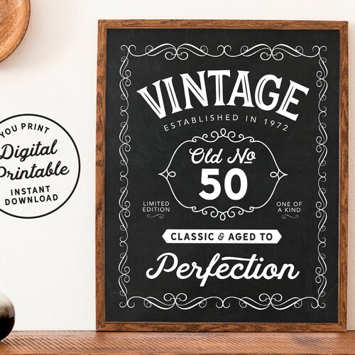 Printable ADULT 30th Birthday Chalkboard Sign 20th 40th 50th | Etsy