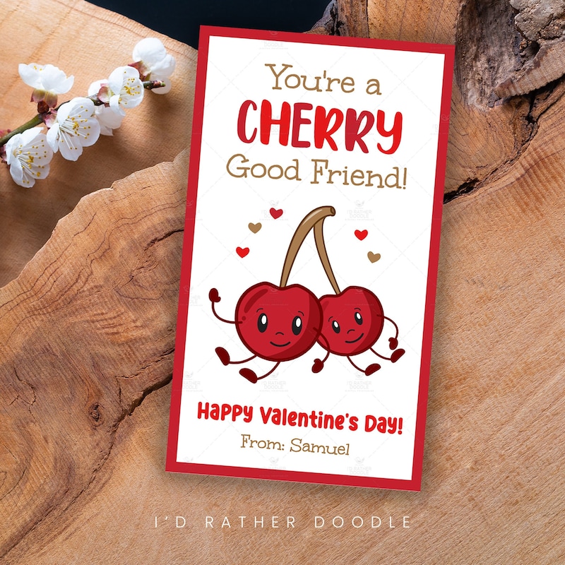 Cherry Valentine Printable - Etsy