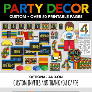 Bricks Birthday Party - Bricks Printable Party - Bricks Birthday ...