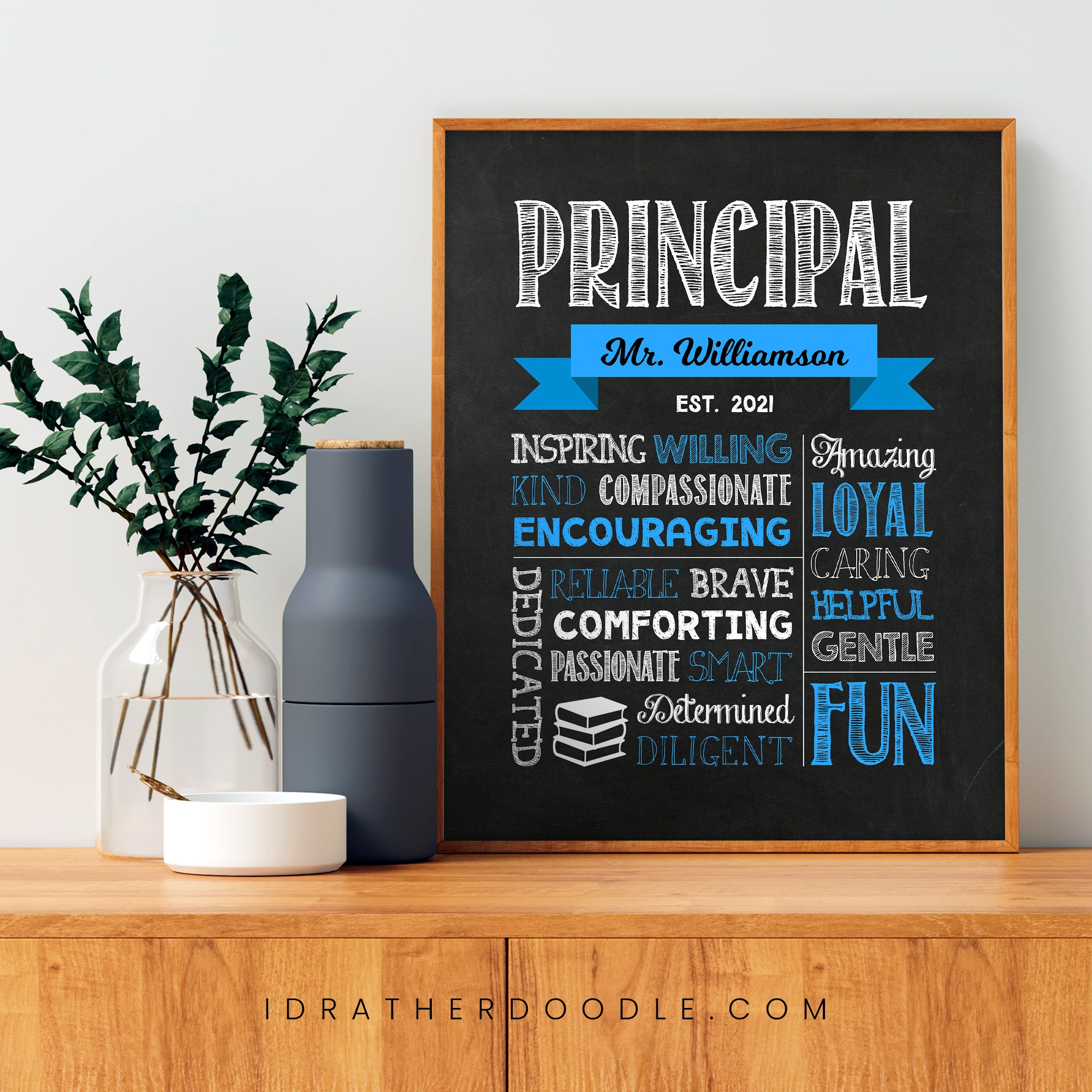 Editable Principal Chalkboard Sign Digital Printable - Etsy