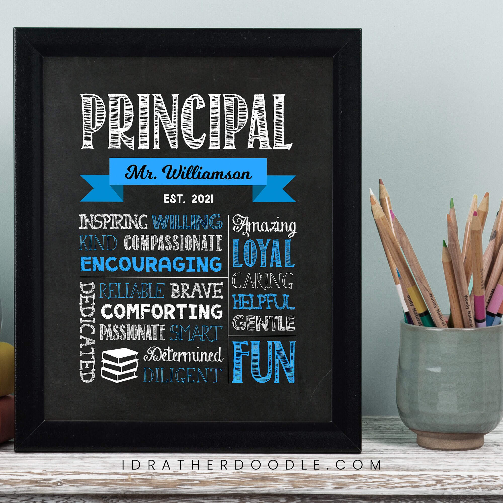 Editable Principal Chalkboard Sign Digital Printable - Etsy