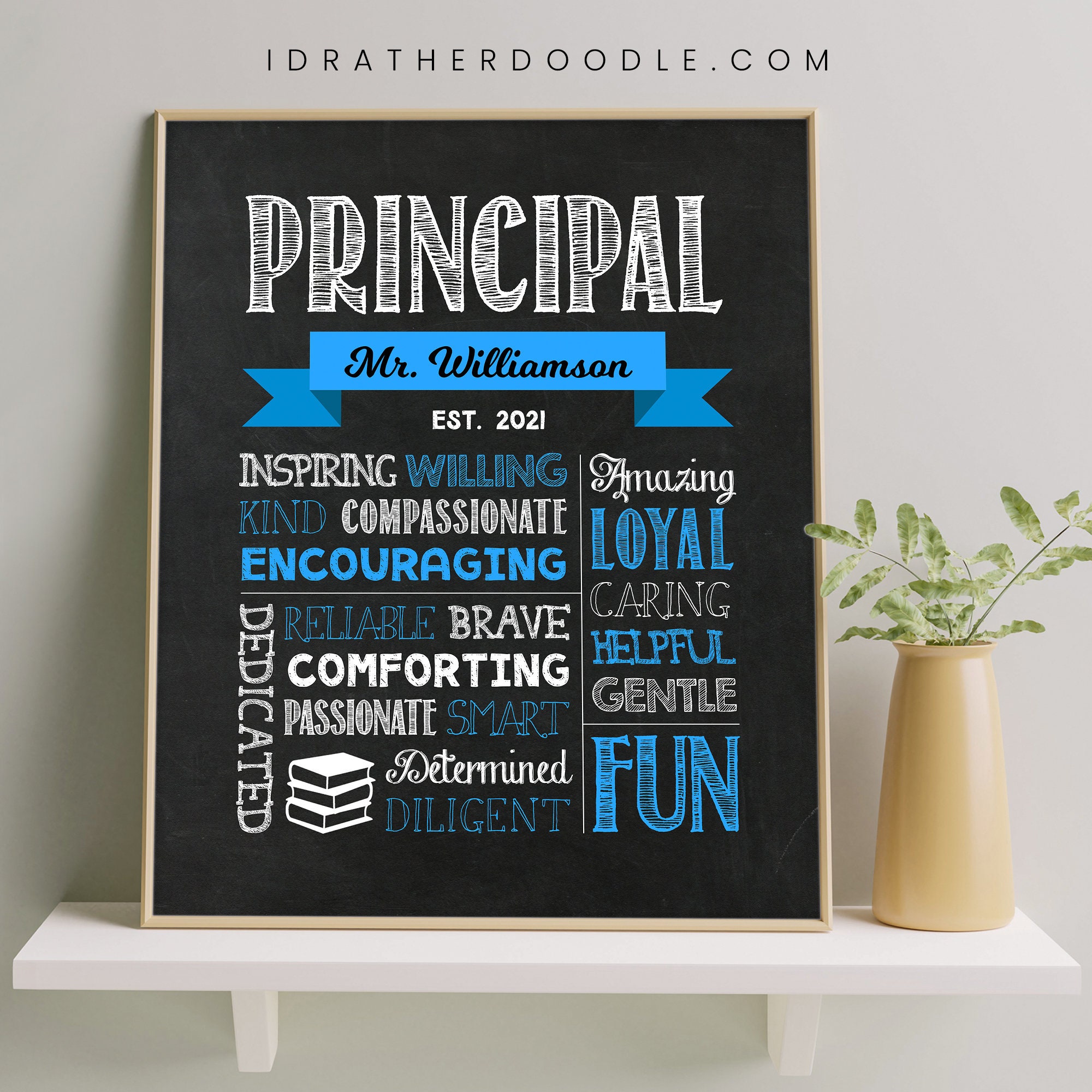 Editable Principal Chalkboard Sign Digital Printable - Etsy