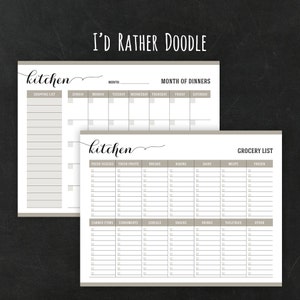 Printable Kitchen Organization Pages - Kitchen Organizing - Editable ...