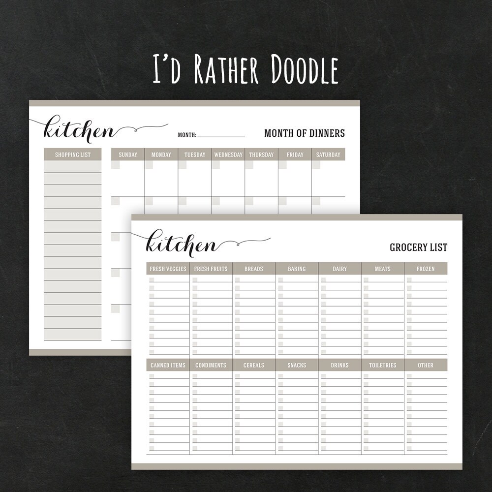 Printable Kitchen Organization Pages Kitchen Organizing - Etsy