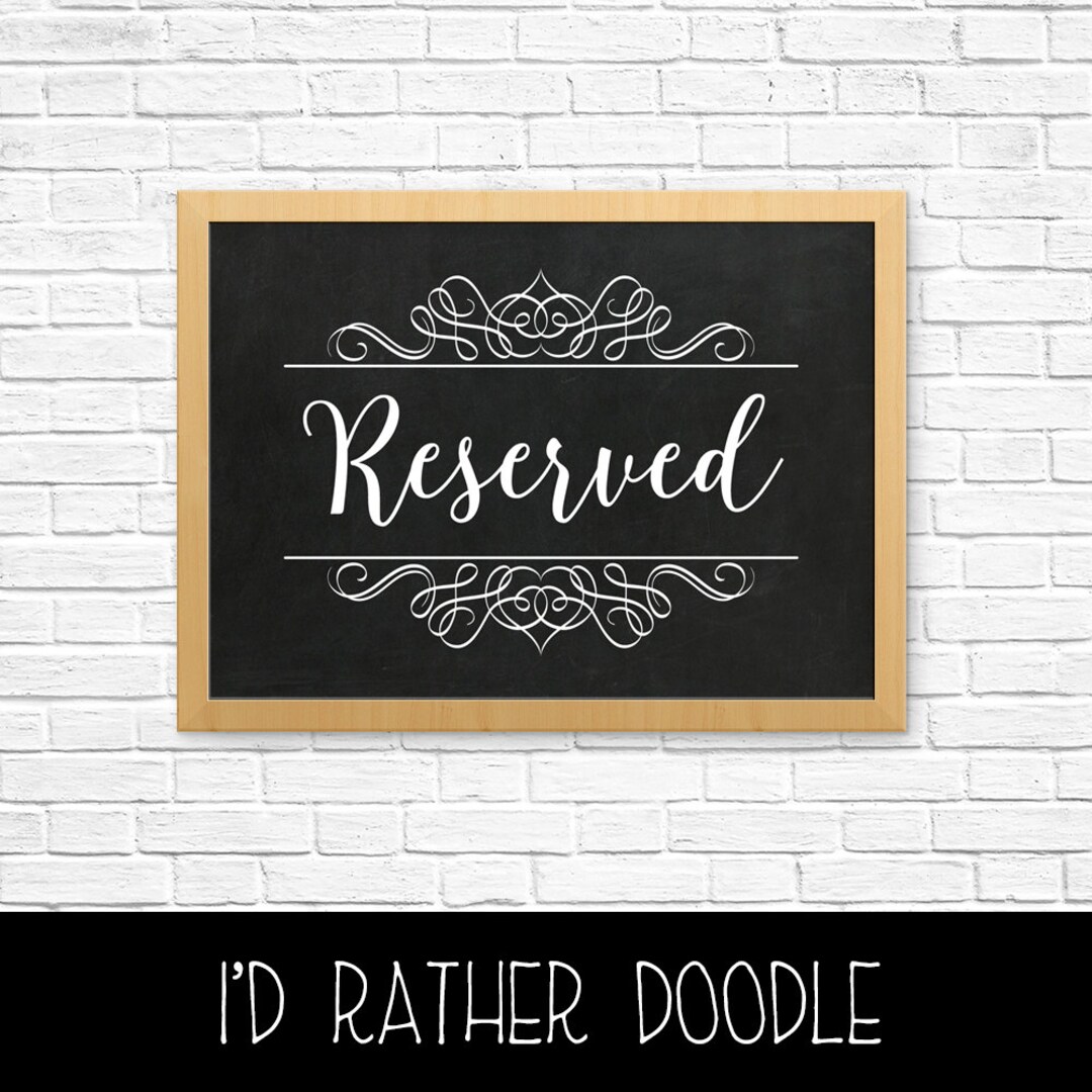 Reserved Sign - Wedding Reserved Sign - Seating Sign - Digital ...