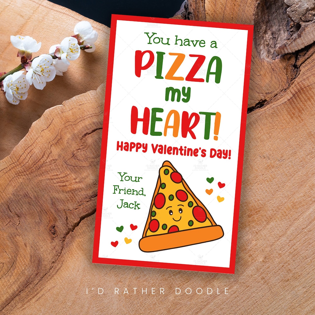Editable Valentines Pizza Gift Tag Pizza My Heart Candy - Etsy