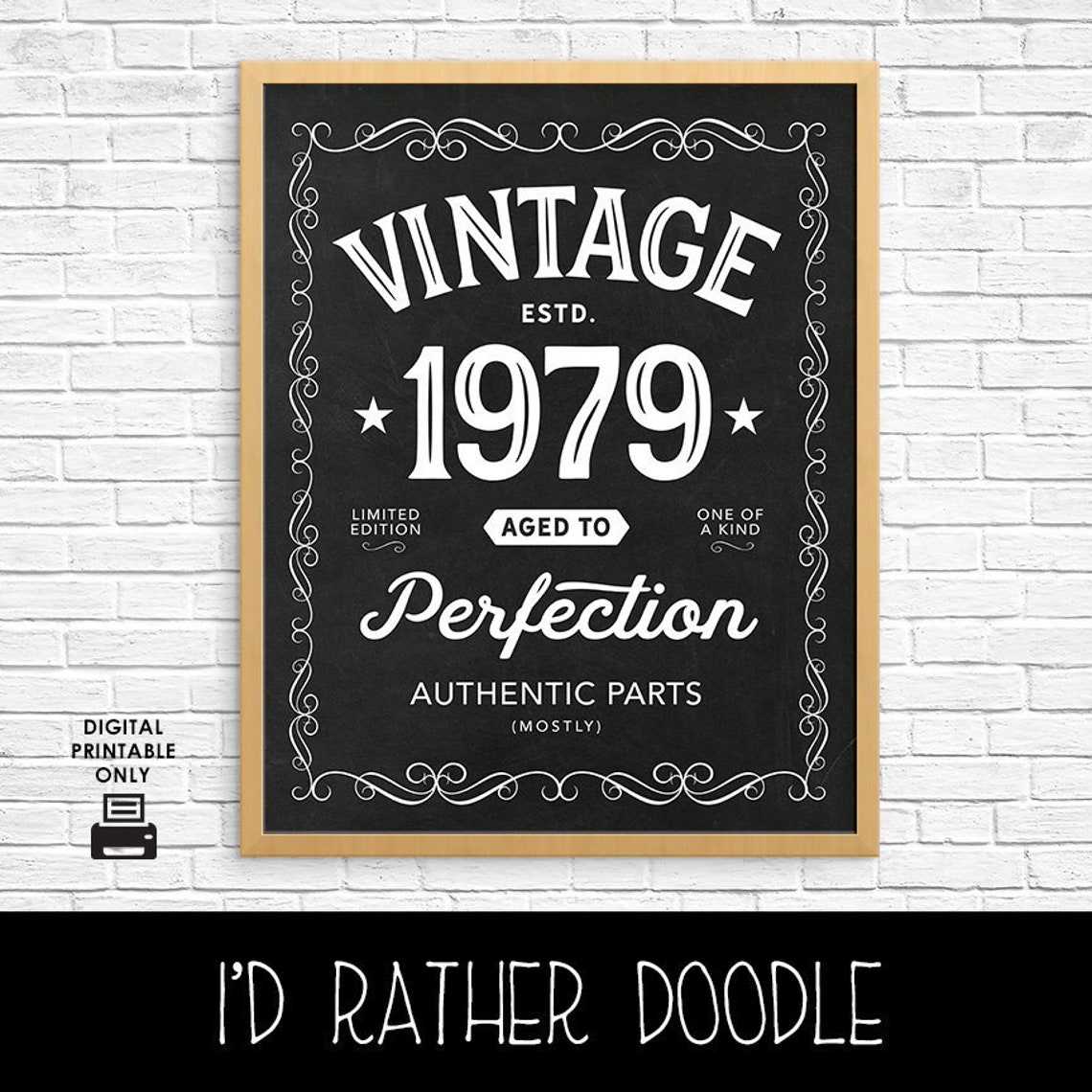 Aged to Perfection Sign - Vintage 1979 Chalkboard Sign - 1979 Sign ...