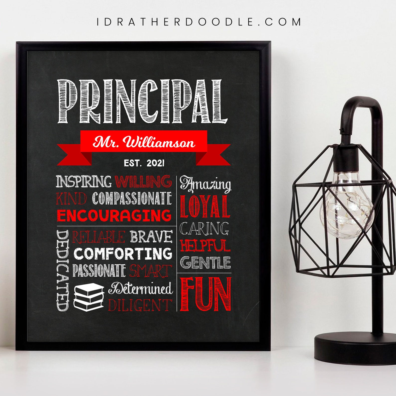 Editable Principal Chalkboard Sign - Digital Printable - Principal ...