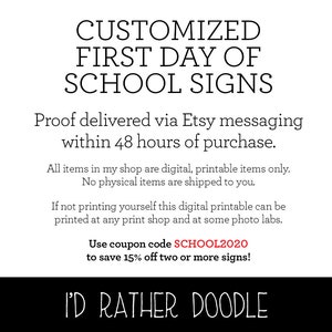 Boho First Day of School Sign - Personalized Chalkboard Photo Prop ...
