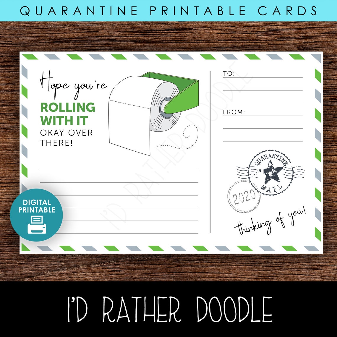 Quarantine Social Distancing Cards Printable 6x4 | Etsy