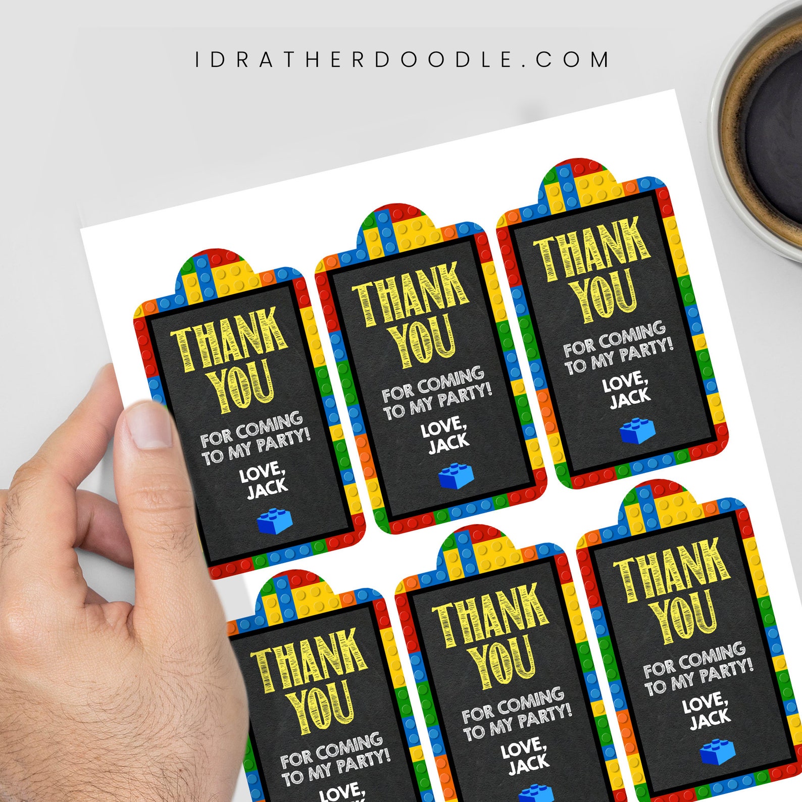 Editable Bricks Favor Tags - Birthday Thank You Label - Bricks ...