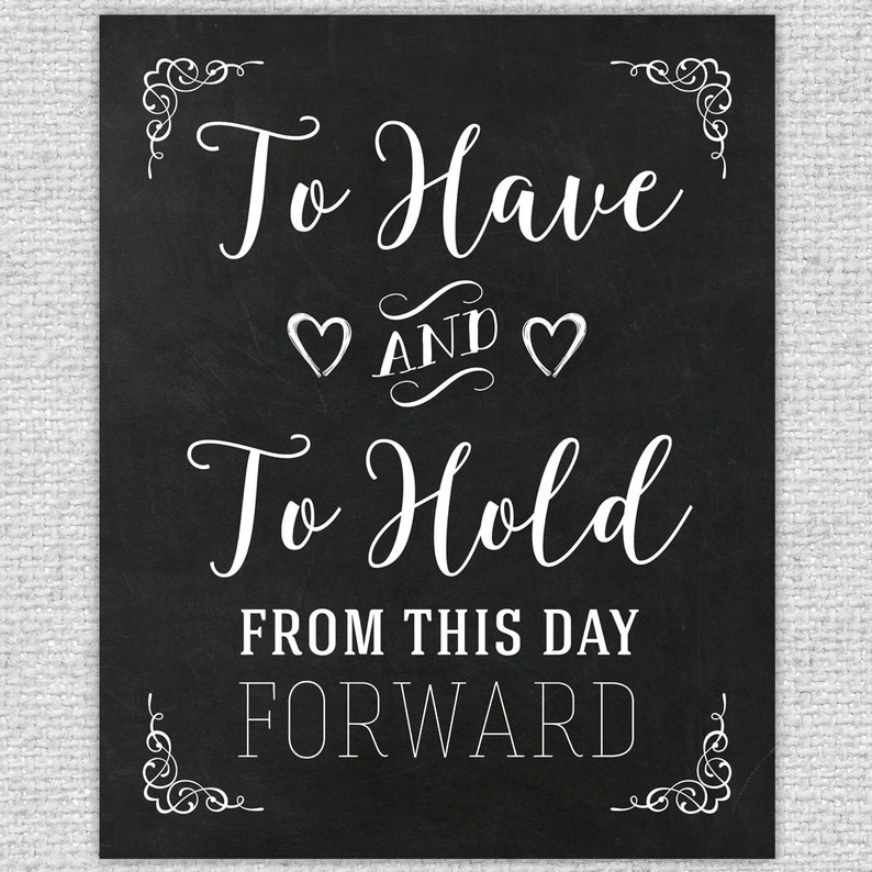 To Have and to Hold From This Day Forward Sign Printable - Etsy