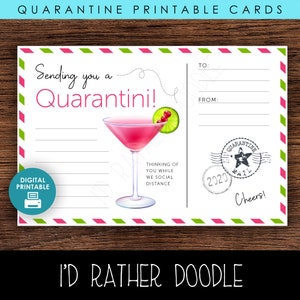 Quarantine Social Distancing Cards - Printable 6"x4" - 6 Styles Instant ...