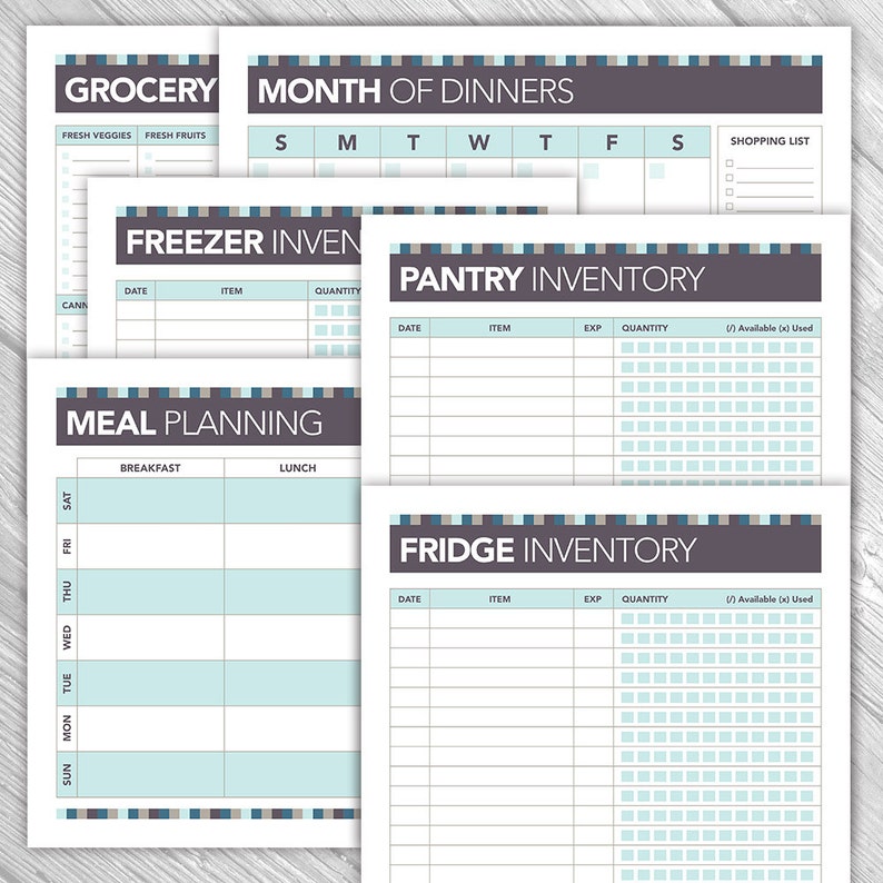 Printable Editable Kitchen Organization Kit - 6 Pages - Pantry, Fridge ...