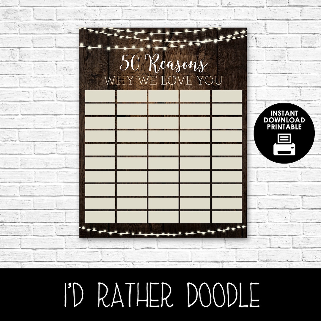 50 Reasons Why We Love You - Wood and Lights - Reasons We Love You - 50 ...