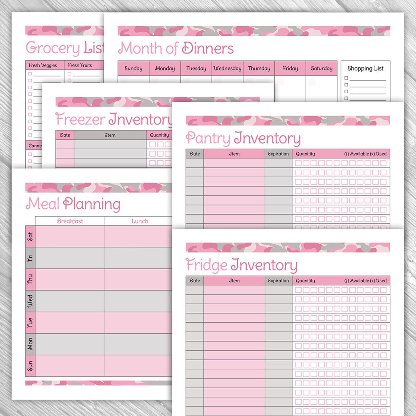 Printable Editable Kitchen Organization Kit 6 Pages Pantry, Fridge ...