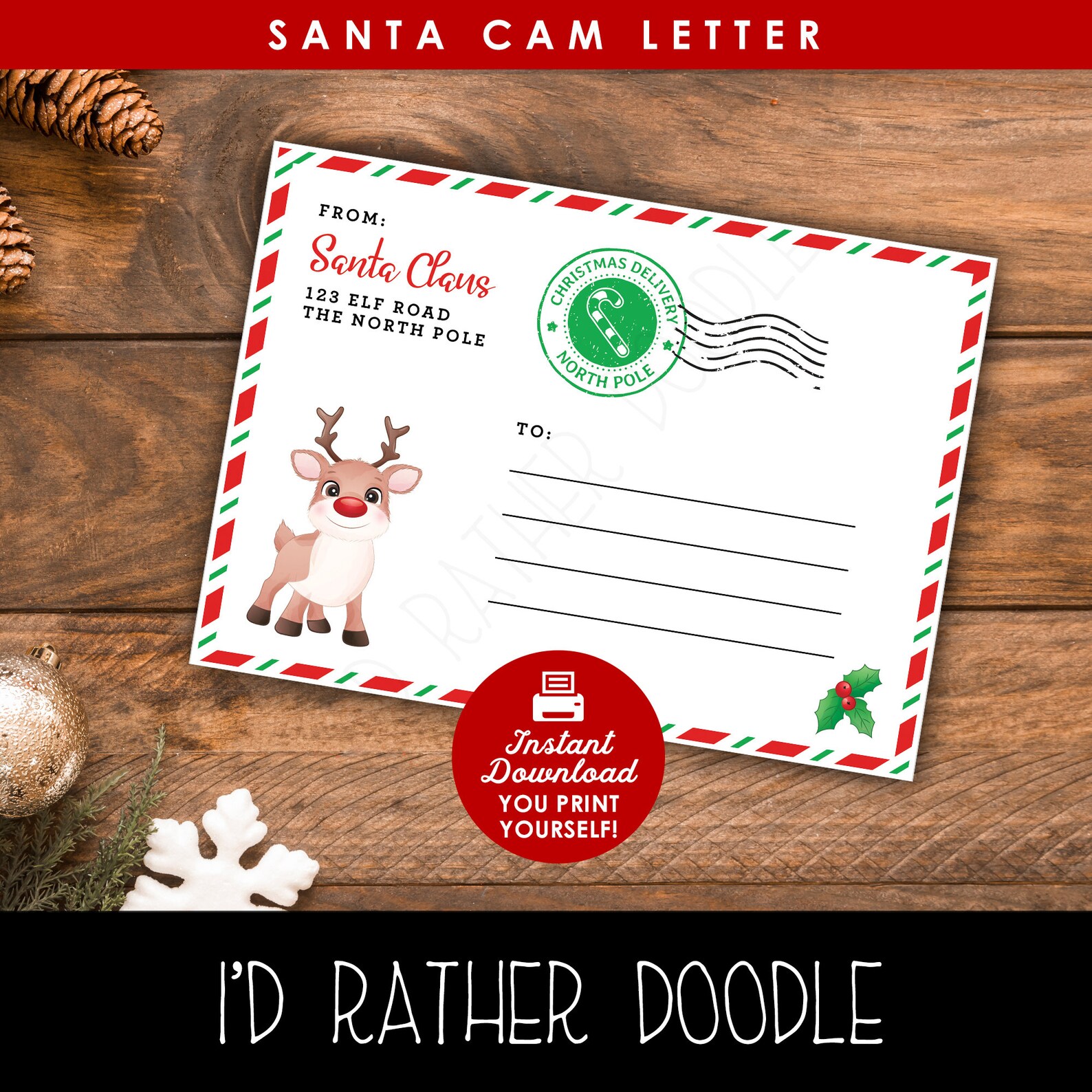 Santa Cam Letter Printable Letter From Santa - Etsy
