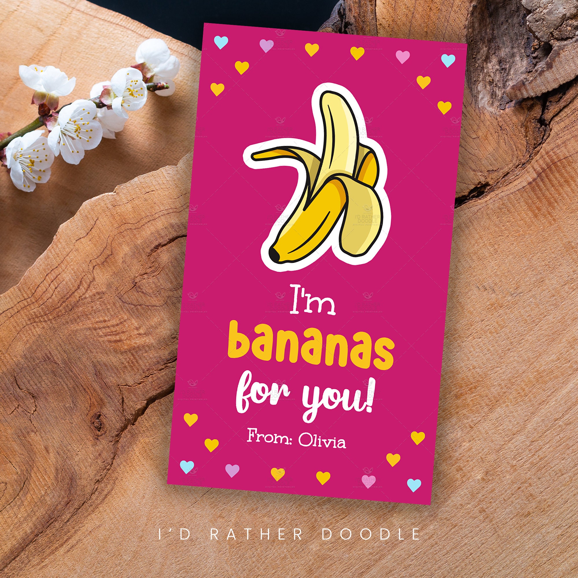 Editable Fruit Valentines 6 Piece Set - Berry Sweet Cherry Good Bananas ...