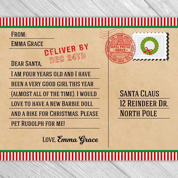 Santa Postcard - Etsy