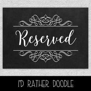 Reserved Sign - Wedding Reserved Sign - Seating Sign - Digital ...