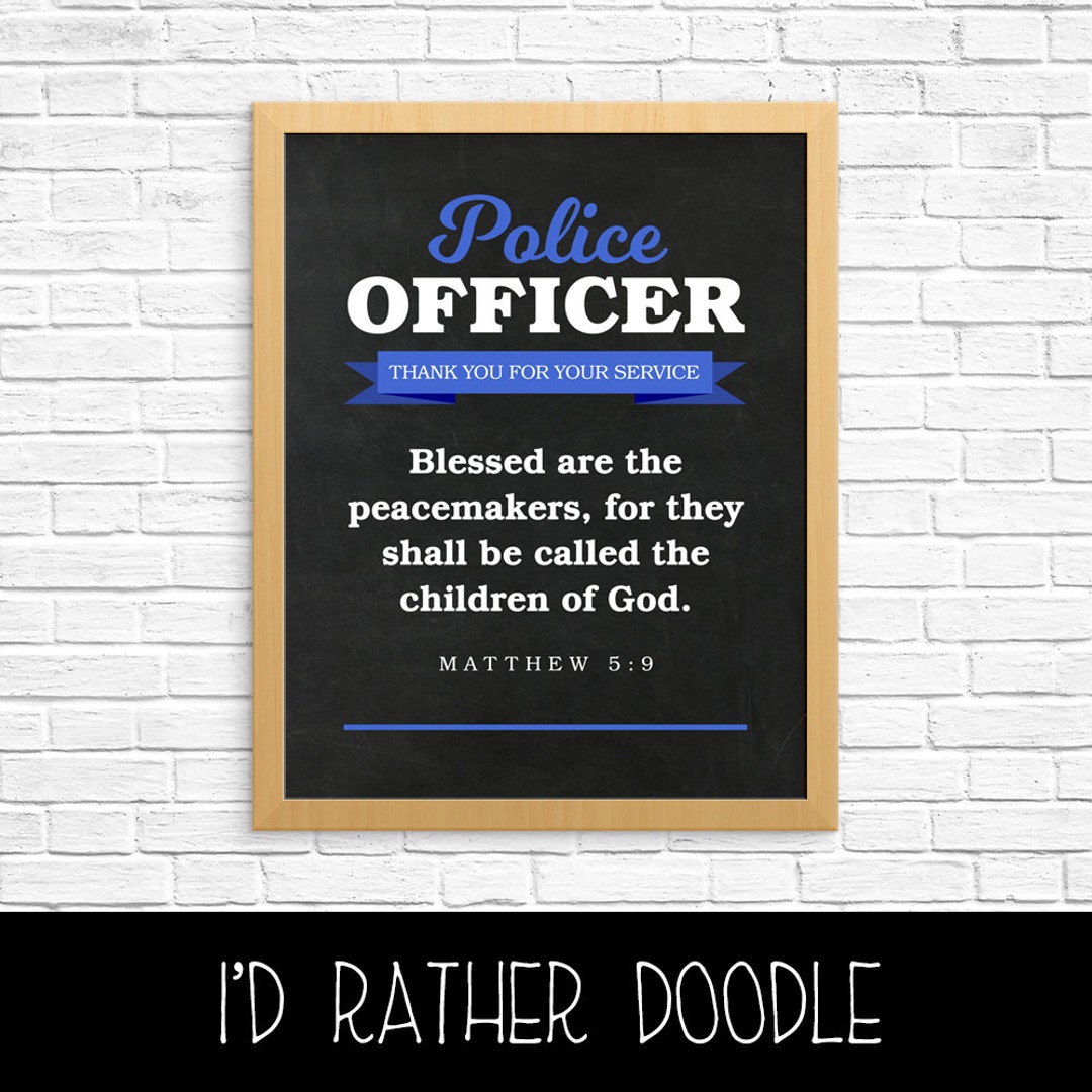 Police Officer Gift - Printable Police Officer Chalkboard Sign ...