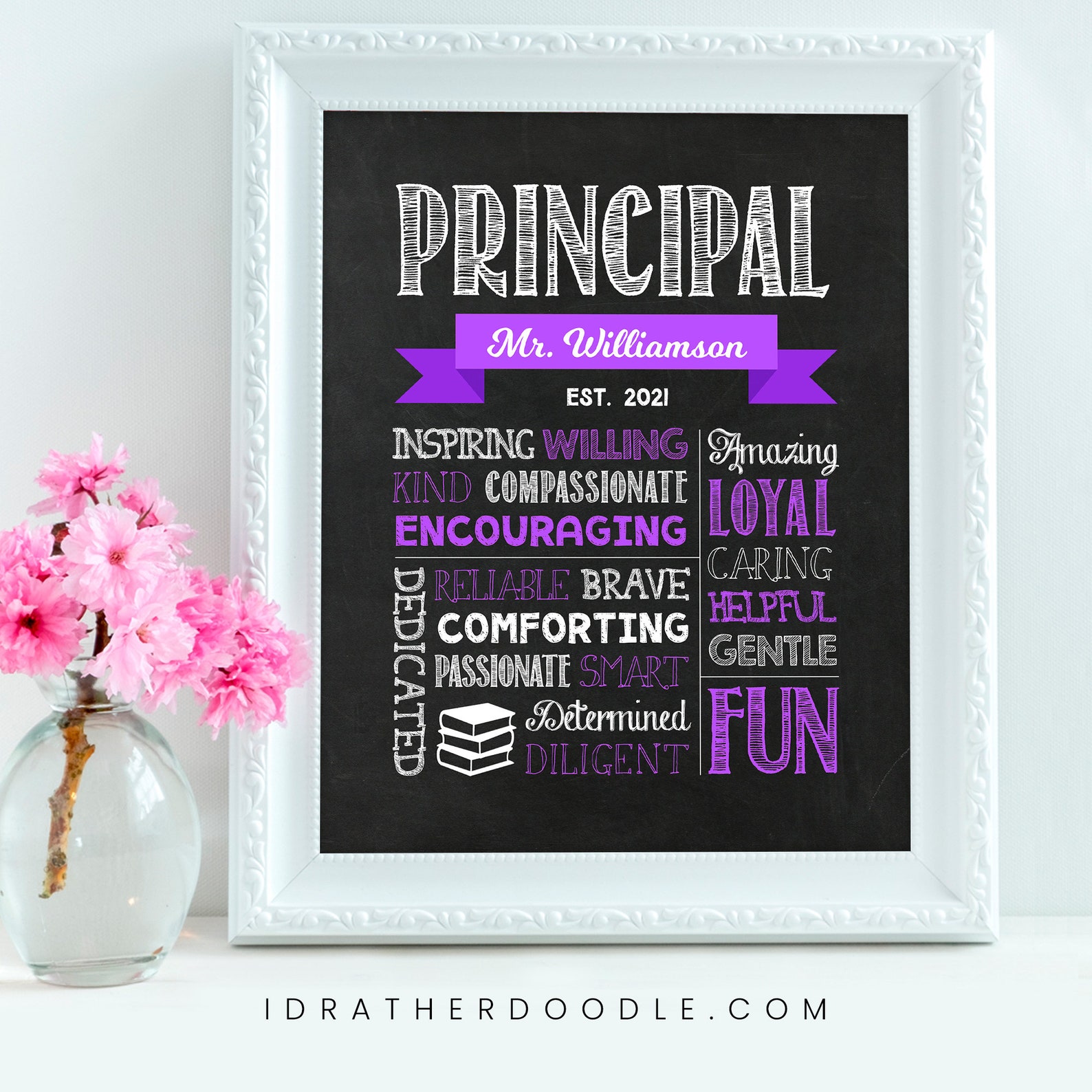 Editable Principal Chalkboard Sign Digital Printable | Etsy