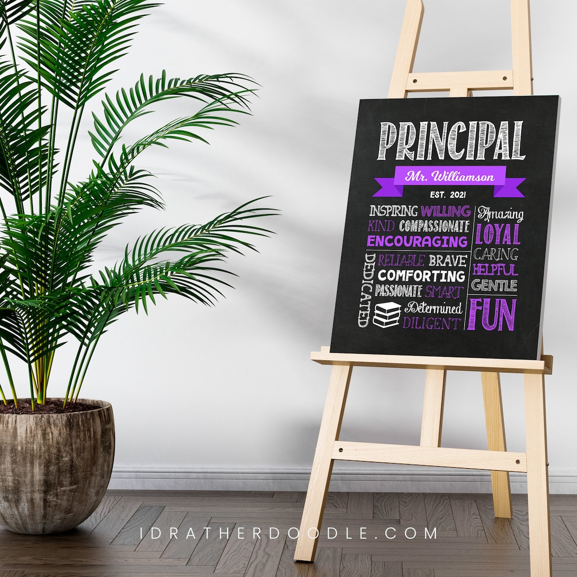 Editable Principal Chalkboard Sign Digital Printable | Etsy