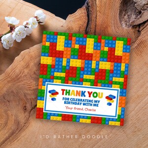 Editable Building Blocks Birthday Favor Treat Toppers - 2 Designs, 2 ...