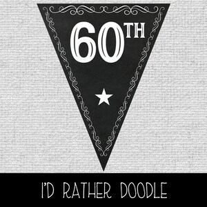 Vintage 60th Birthday Banner - 60th Birthday Pennant Banner - 60th ...