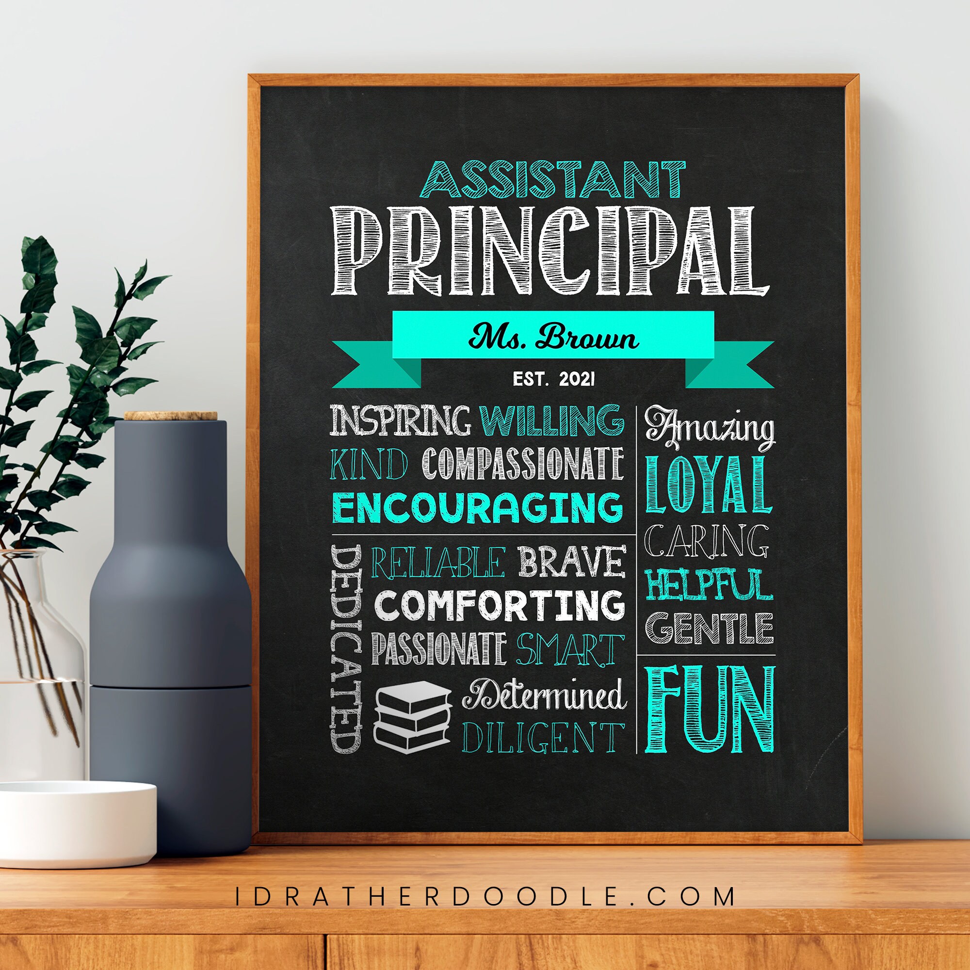 Editable Assistant Principal Chalkboard Sign Digital - Etsy