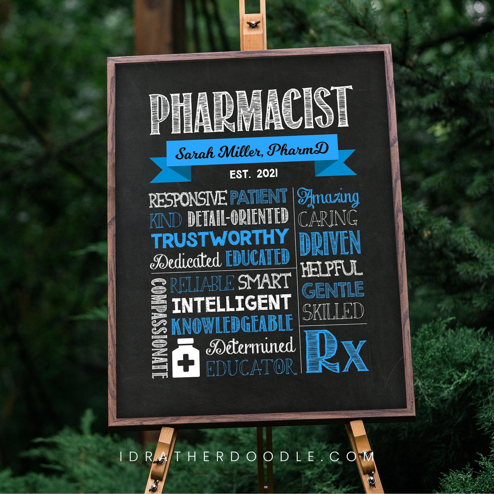 Editable Pharmacist Chalkboard Sign - Digital Printable - Pharmacist ...