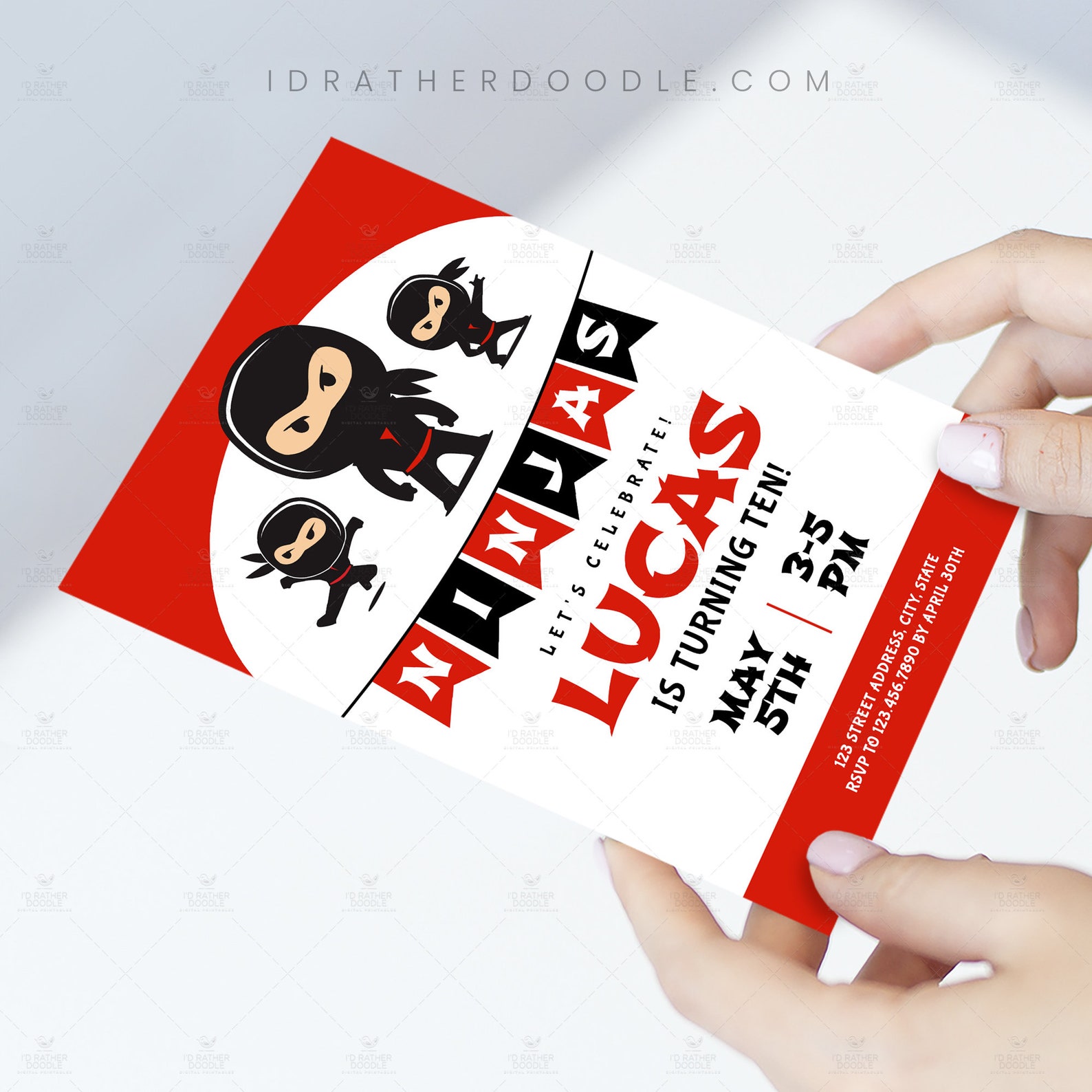 Editable Ninjas Birthday Party Invitation Ninja Birthday - Etsy