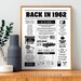 Back in 1962 - Newspaper Sign - Events - Birthday Newspaper Poster ...