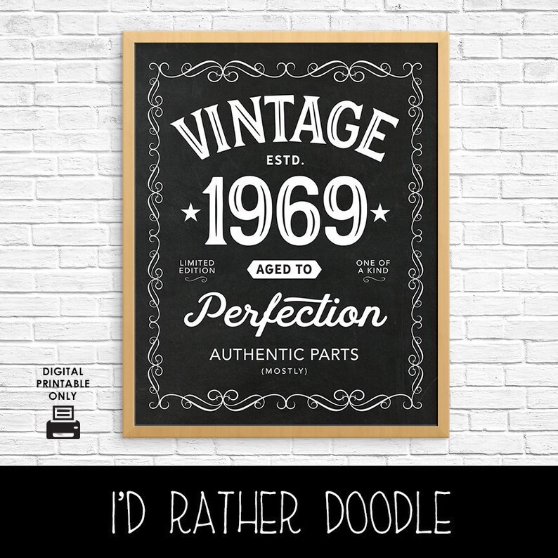 Aged to Perfection Sign Vintage 1969 Chalkboard Sign 1969 - Etsy