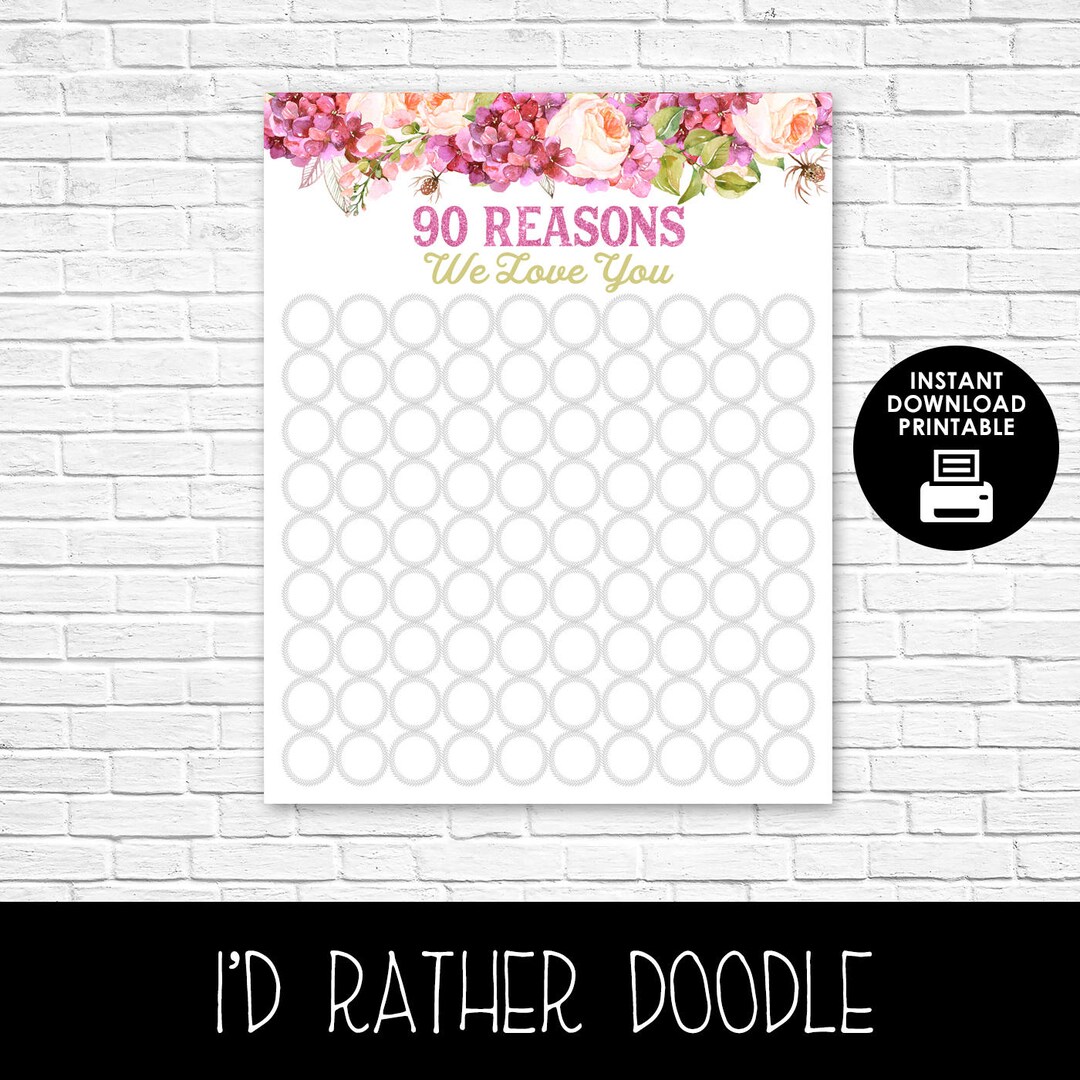 90 Reasons Why We Love You - Boho Watercolor Flowers - Reasons We Love ...