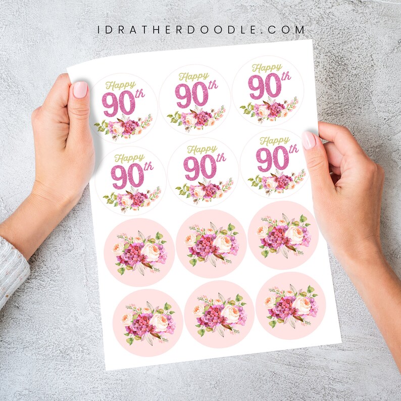 Boho Watercolor Flowers 90th Birthday Decorations - 90th Birthday Party ...
